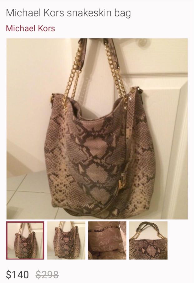 Michael kors python 2way bag, Luxury, Bags & Wallets on Carousell