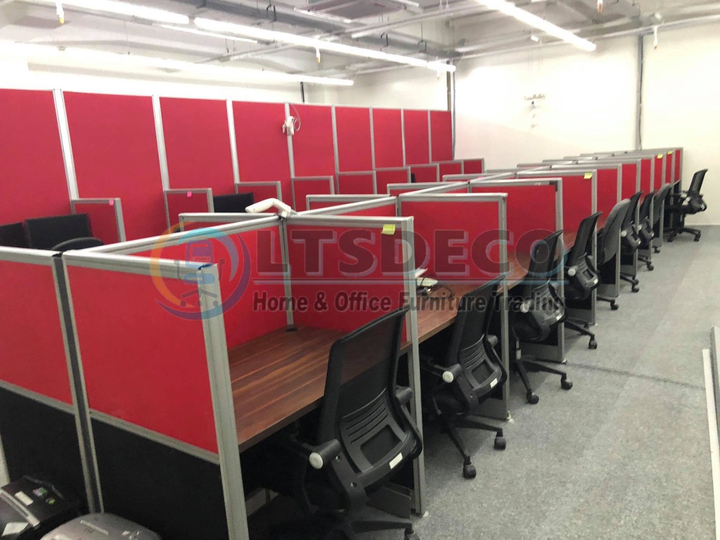 OFFICE PARTITION CALL CENTER TABLE FURNITURE FULL FABRIC WORKSTATION ...