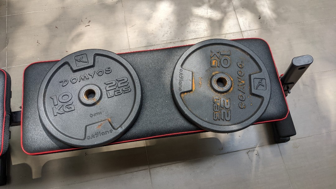 pair of 10kg weights domyos, Sports Equipment, Exercise & Fitness ...