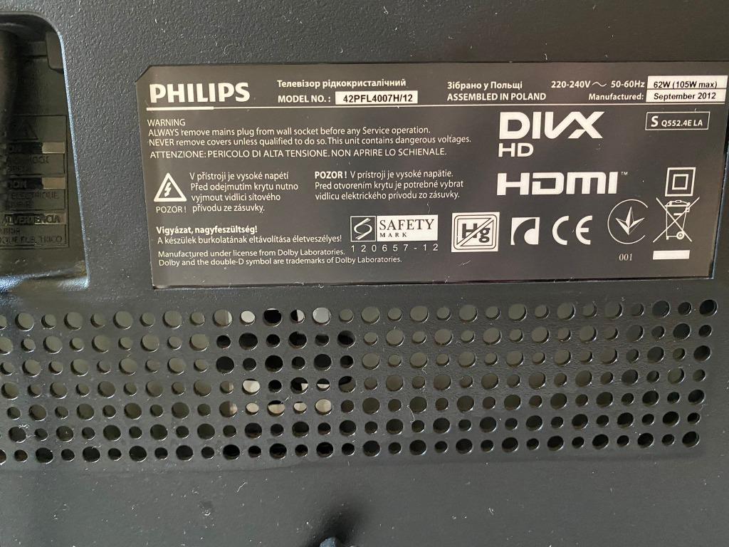 Philips 41-inch TV (200hz, 1920x1080p), TV & Home Appliances, TV ...