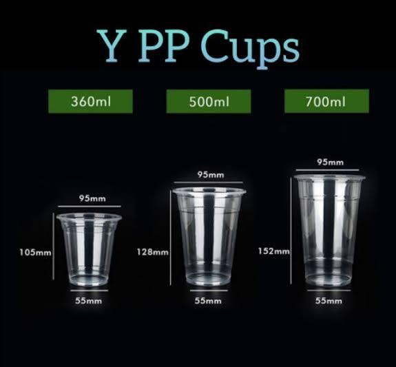 Plain Y or U Cup 95mm 360ml 500ml 700ml / 12oz 16oz 22oz Plastic Cups ...
