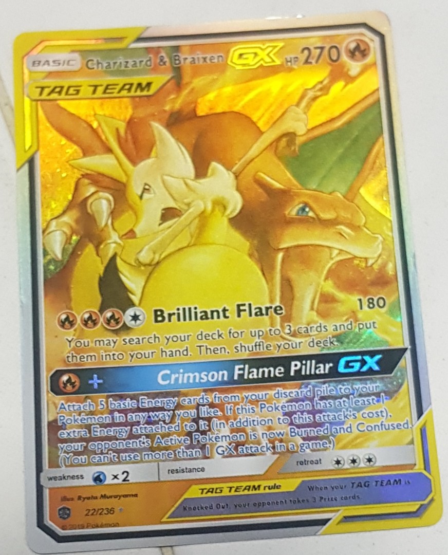 POKEMON CARD CHARIZARD AND Braxien tag team Golden, Everything Else on ...