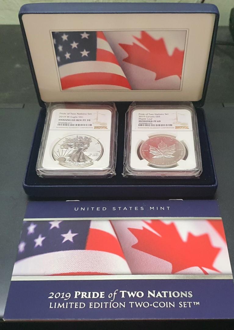 Limited Edition Pride of Two Nations, 2 Coin Set - 2019 US Mint Set ...