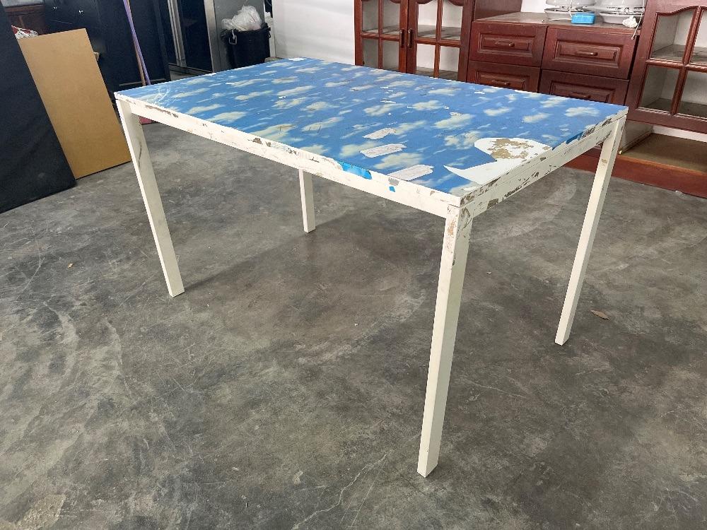 Rectangular Working Table White Colour / Meja Kerja Segi Empat Warna ...