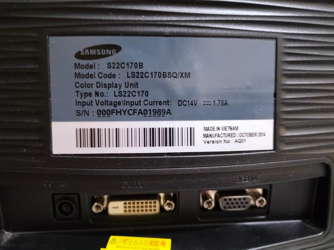 Samsung 21.5 inch computer monitor, Computers & Tech, Desktops on Carousell