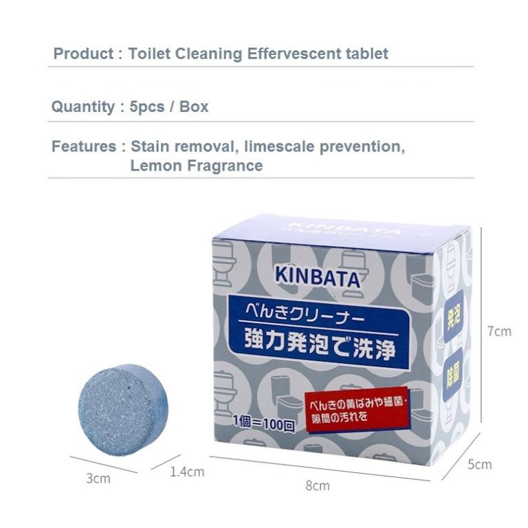 [SG Stock] Japan KINBATA Toilet cleaning effervescent tablet | 1 tablet 100 flush | Remove tough ...