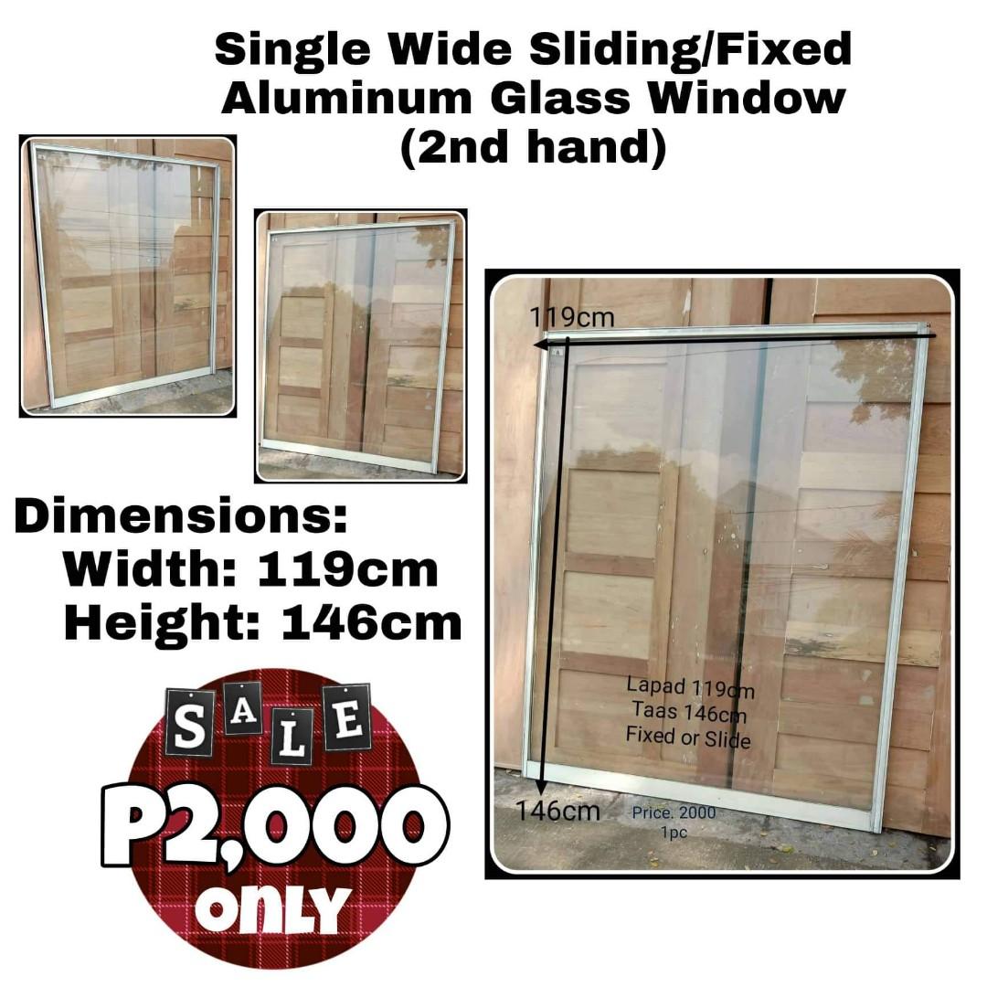 Single Wide Sliding/Fixed Aluminum Glass Window, Furniture & Home ...