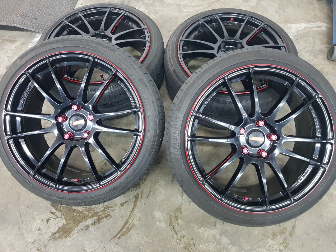 Used 18" Original Rays Gram Lights 57Xtreme Rev Limit Edition Rims with Tyres, Car Accessories ...