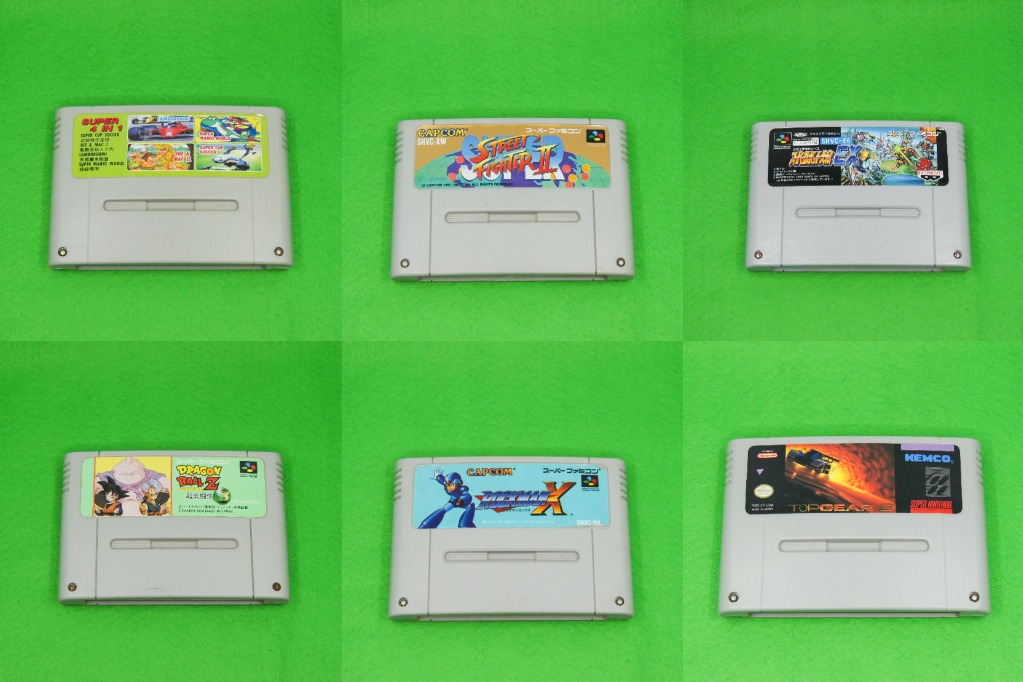 Vintage Original Super Nintendo (Super Famicom) Game Cartridges, Video ...