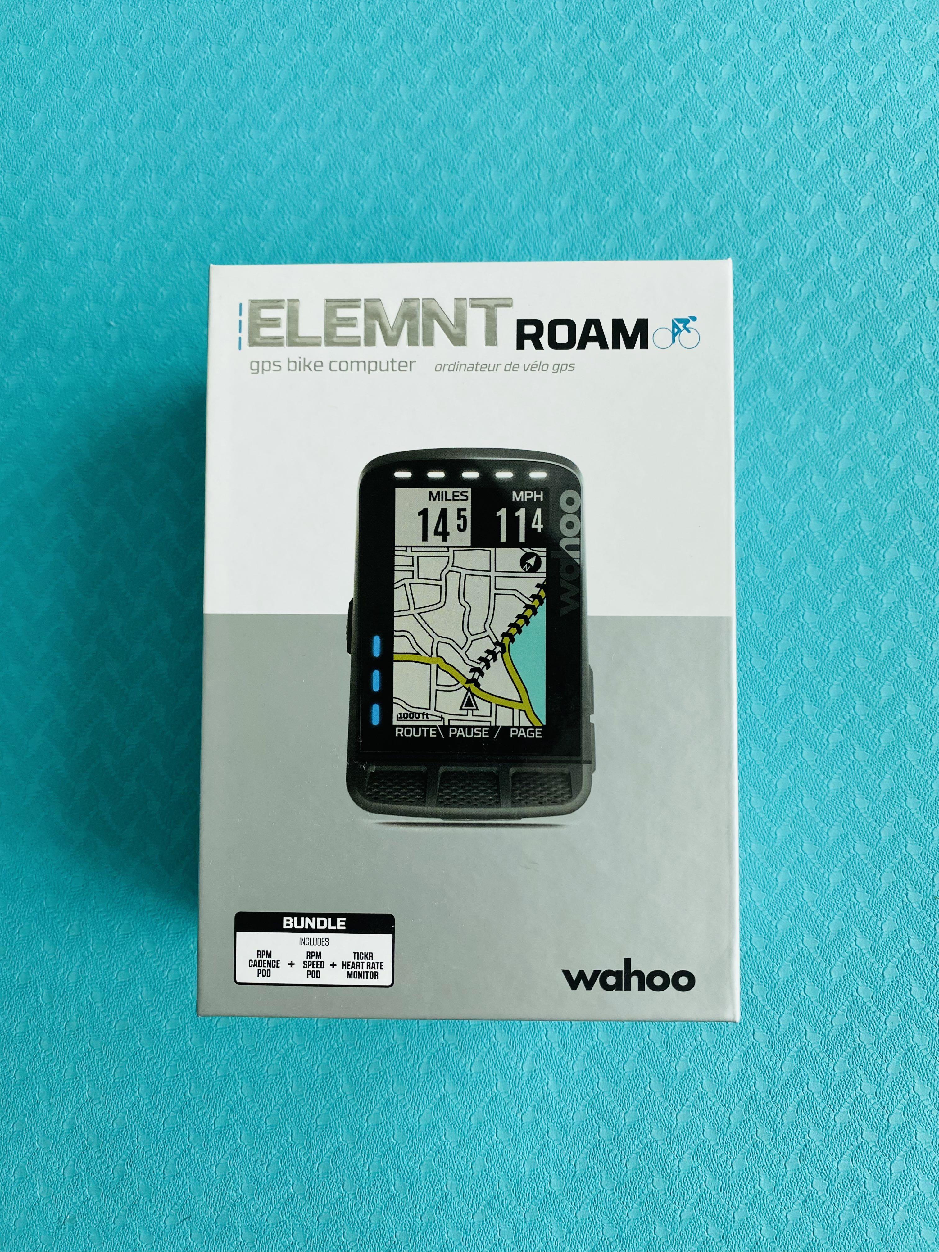 Wahoo ELEMNT ROAM Computer Bundle Cadence/Speed Sensors + Heart Rate ...
