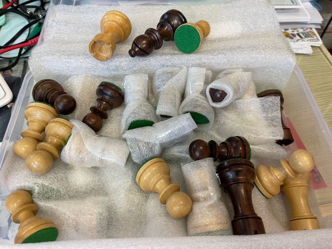 Wooden Chess Pieces (Full Set), Hobbies & Toys, Toys & Games on Carousell