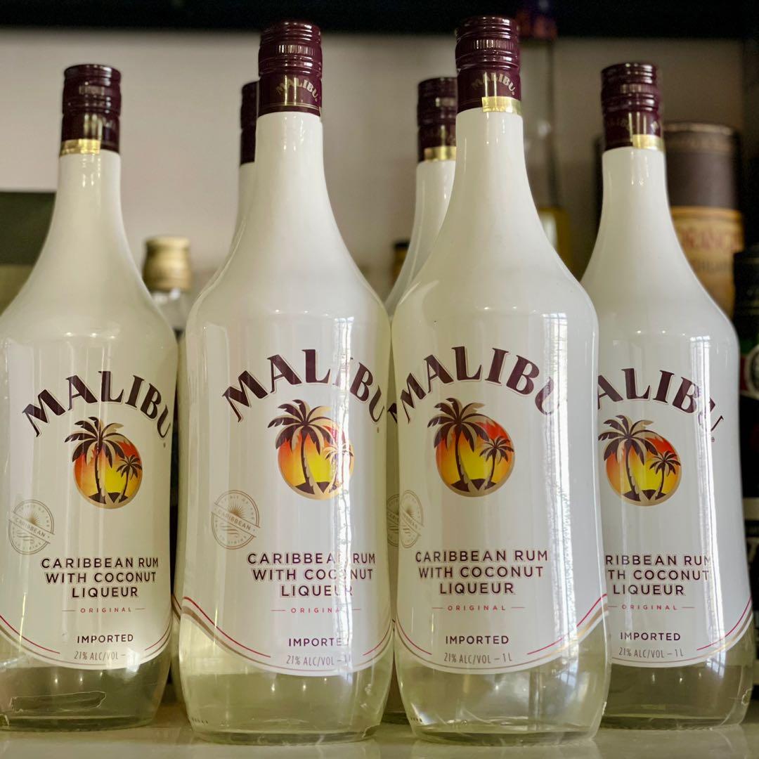 1L Malibu Rum Coconut Liqueur 21% ABV 1000ml, Food & Drinks, Beverages ...
