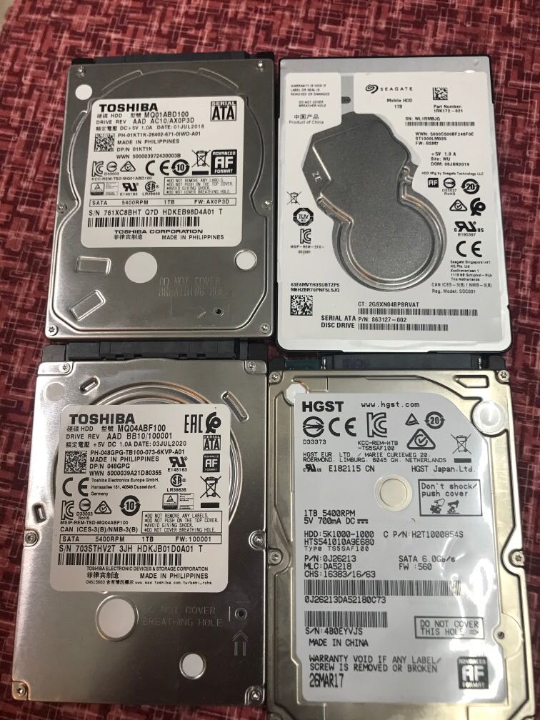 2.5” 1TB 5400rpm hdd in Perfect condition !, Computers & Tech, Parts ...