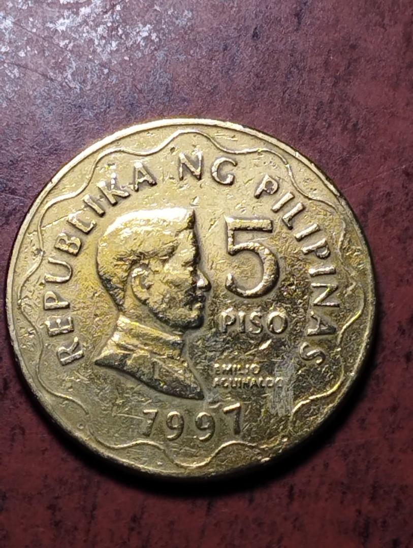 5 Peso BSP 1997 Reverse Error Coins in Cogwheel, Hobbies & Toys ...