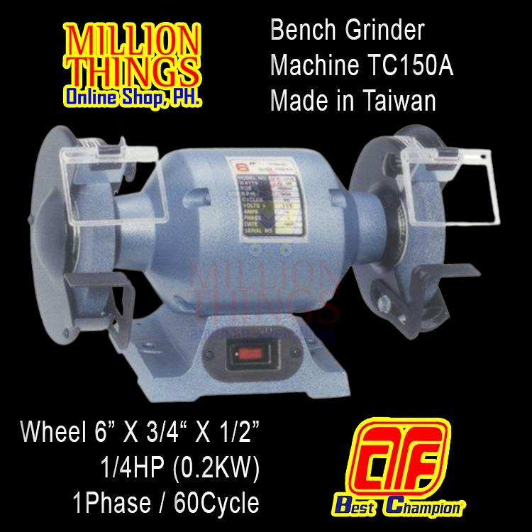 BEST CHAMPION TC-200A Bench Grinder 1/4 HP millionthings, Commercial & Industrial, Construction ...