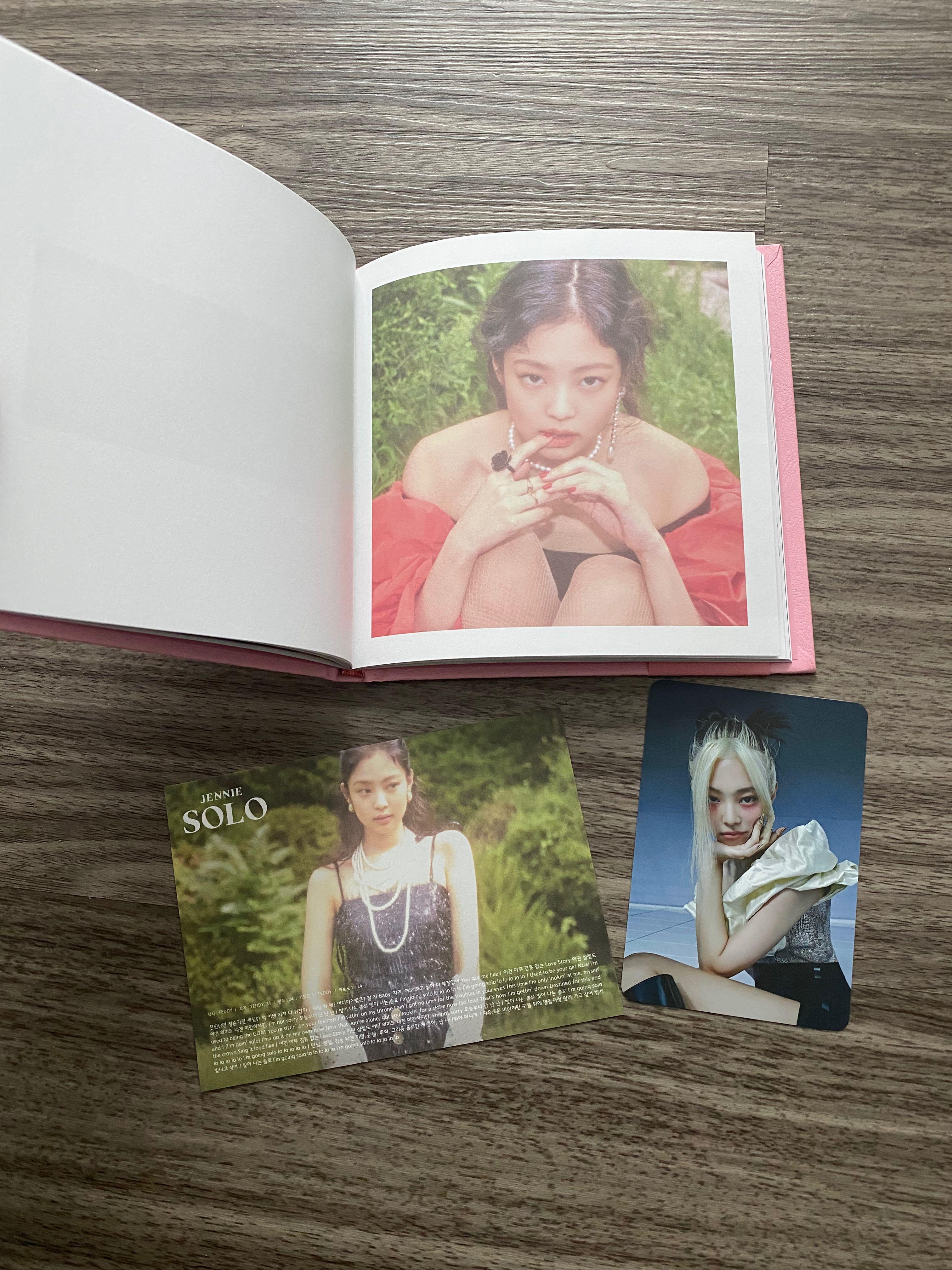 Blackpink Jennie Solo signed photo album + post cards + CD, Hobbies ...