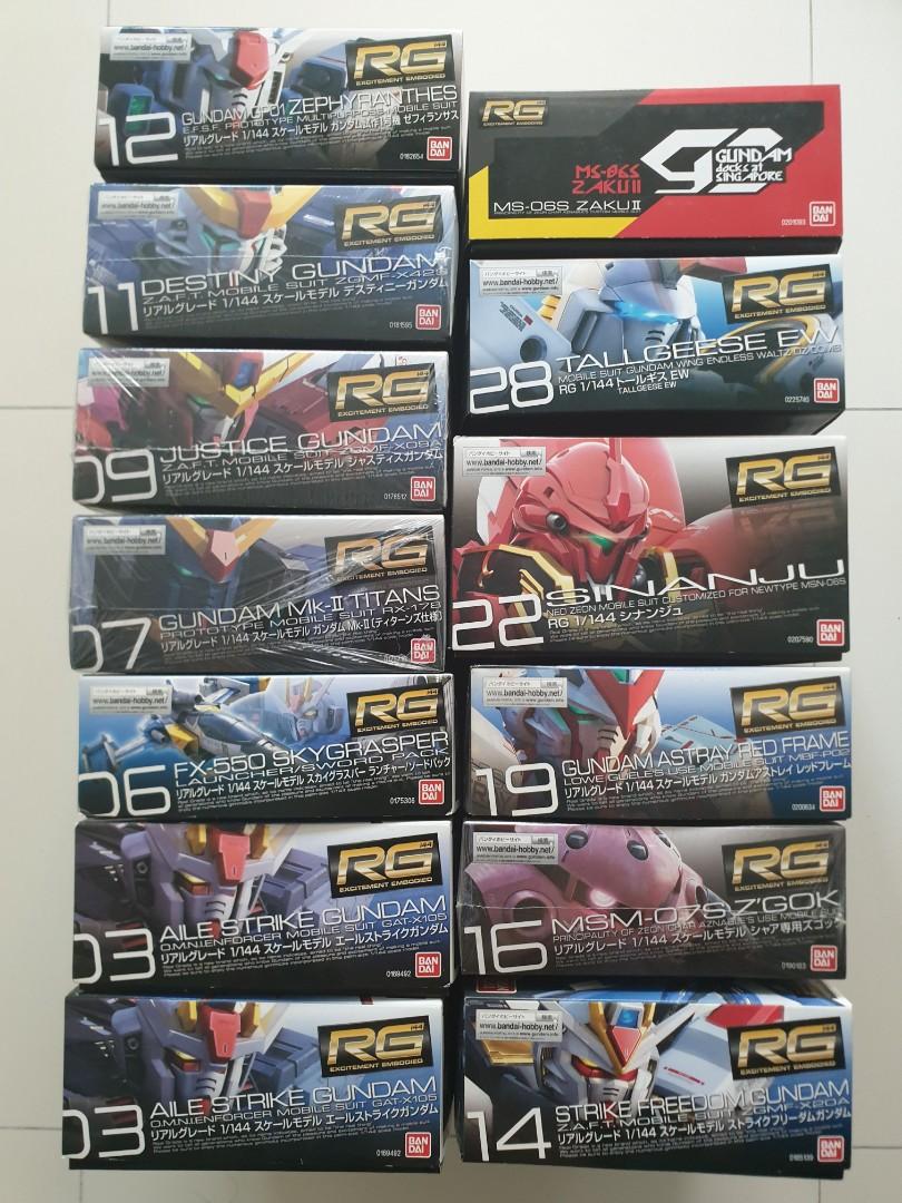 Brand New Bandai Real Grade RG 1/144 Scale various Gundam. Nt PG, MG ...