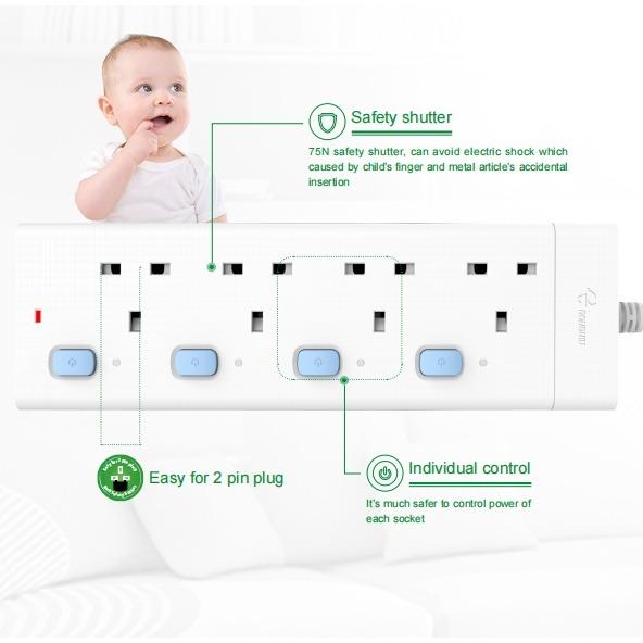 Bull Safety Socket 5 Way Extension Socket Outlet with Certified Safety ...
