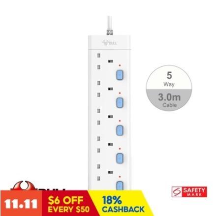 Bull Safety Socket 5 Way Extension Socket Outlet with Certified Safety ...