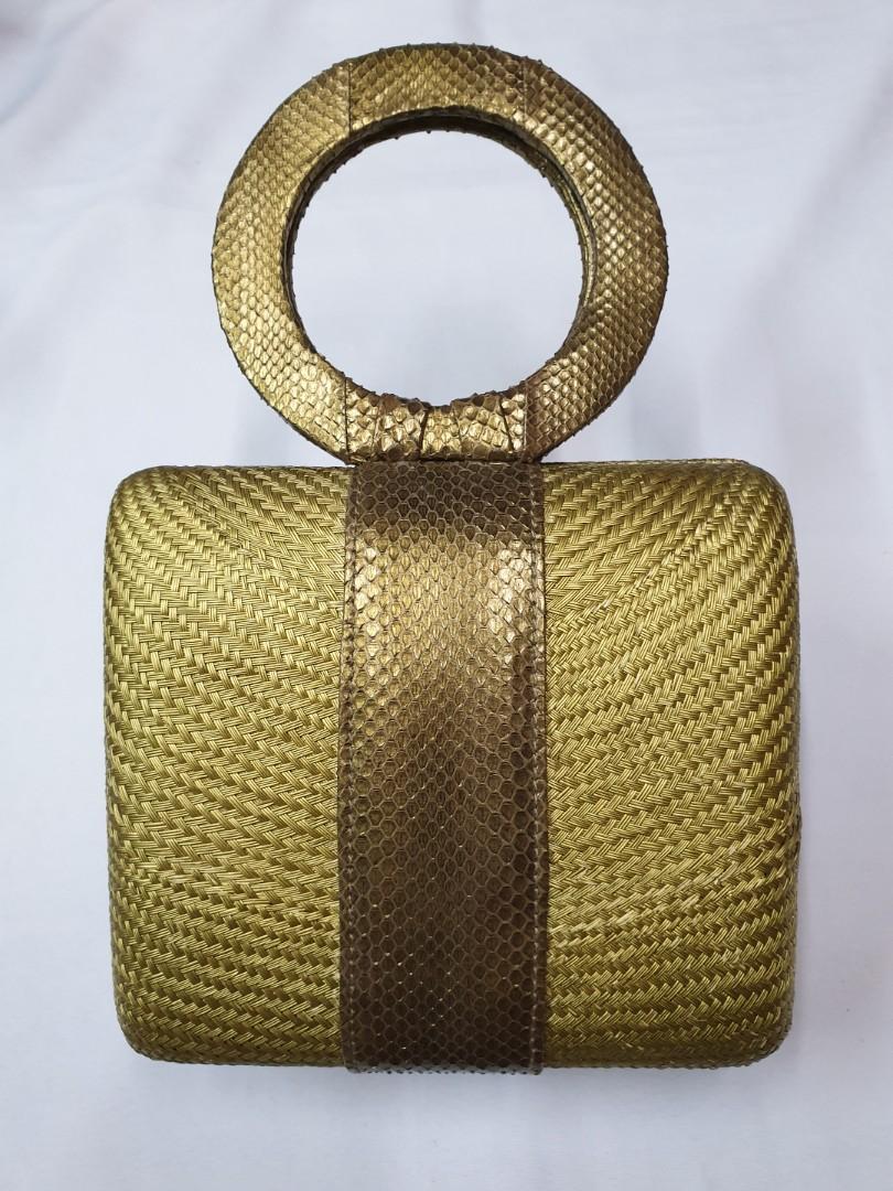 Buntal Snakeskin Gold Bag, Women's Fashion, Bags & Wallets, Shoulder ...
