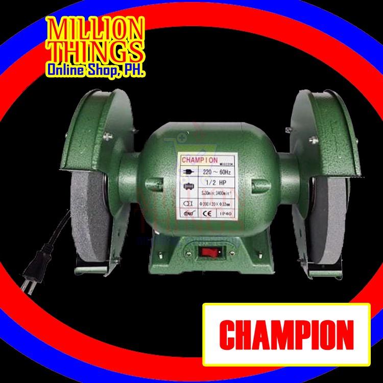 CHAMPION Bench Grinder 8 inches and 1/2 HP millionthings, Commercial ...
