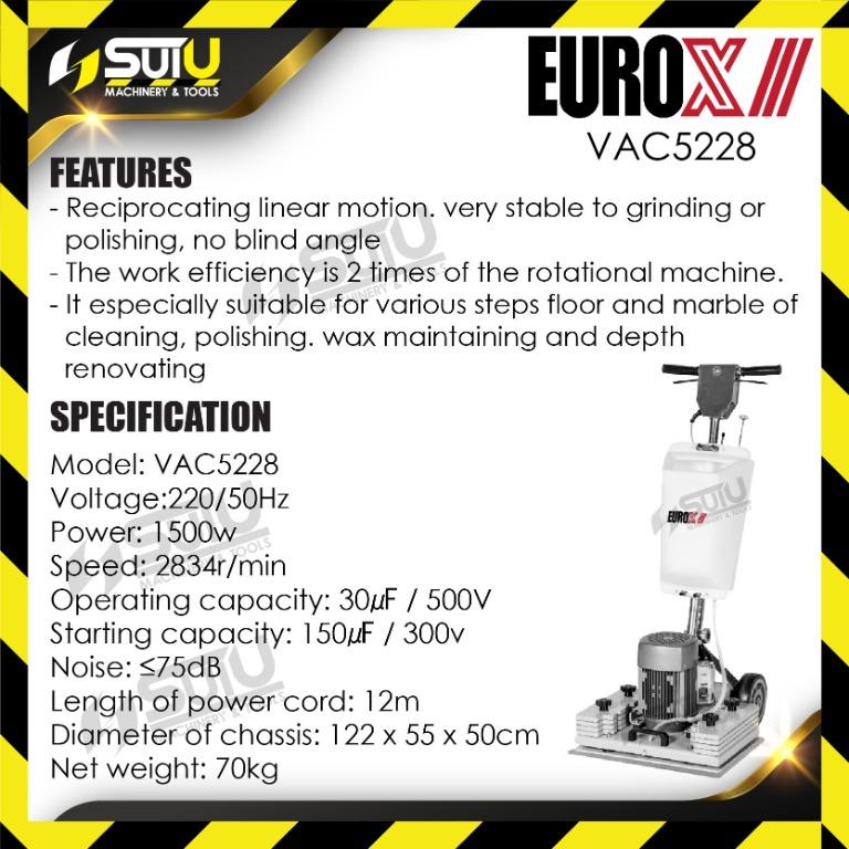 EUROX VAC5228 Multi-Functional Floor Grinding Machine 1500W 2834RPM, TV & Home Appliances ...