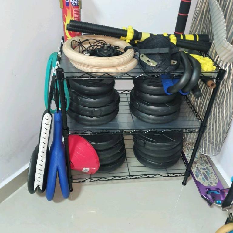 Flexi-Utility Black 3-Tier Rack Adjustable Height Shelving, Furniture ...