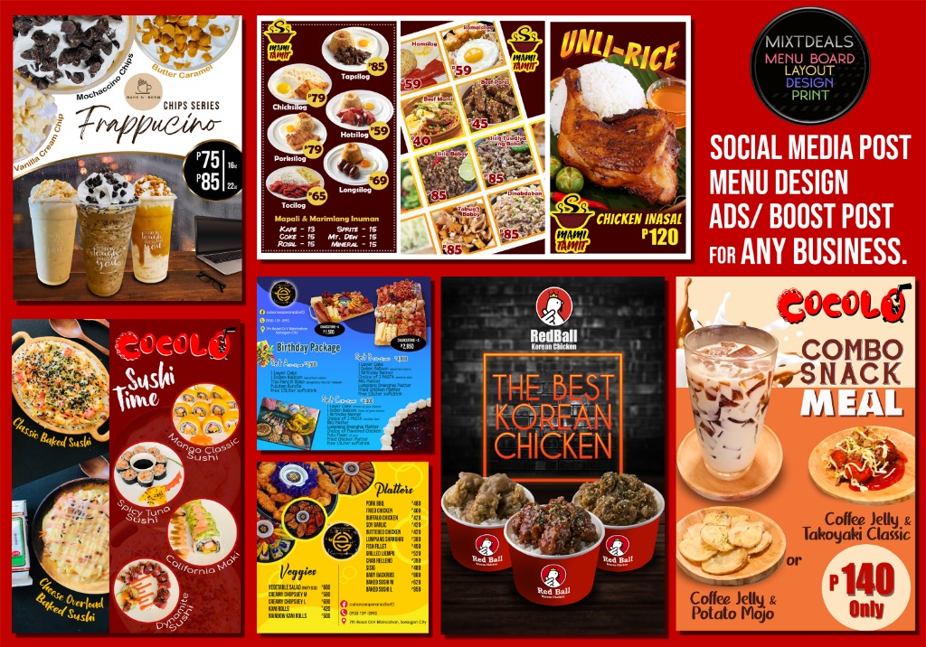 FOOD MENU LAYOUT AND DESIGN, Food & Drinks, Fresh Produce on Carousell