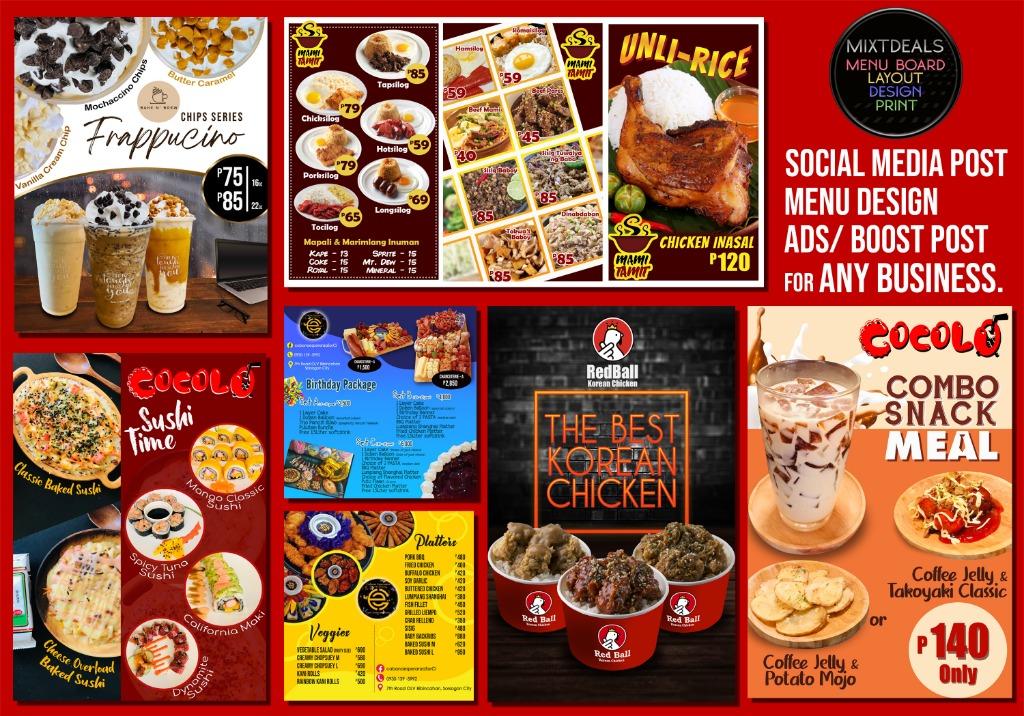 FOOD MENU LAYOUT AND DESIGN, Food & Drinks, Fresh Produce on Carousell