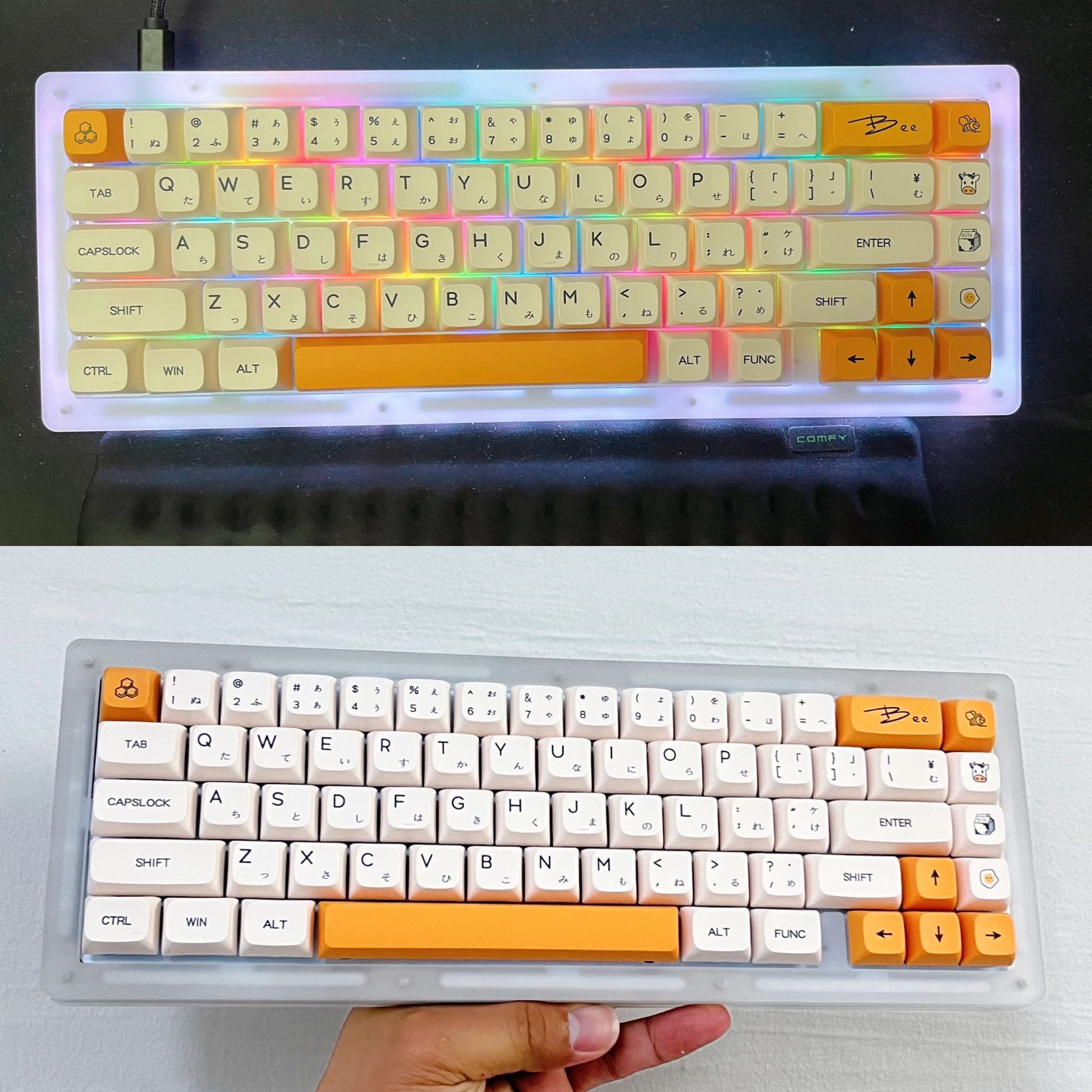 Fully Modded 65% Gasket Mounted Custom Keyboard w/ RGB + Free aviator ...