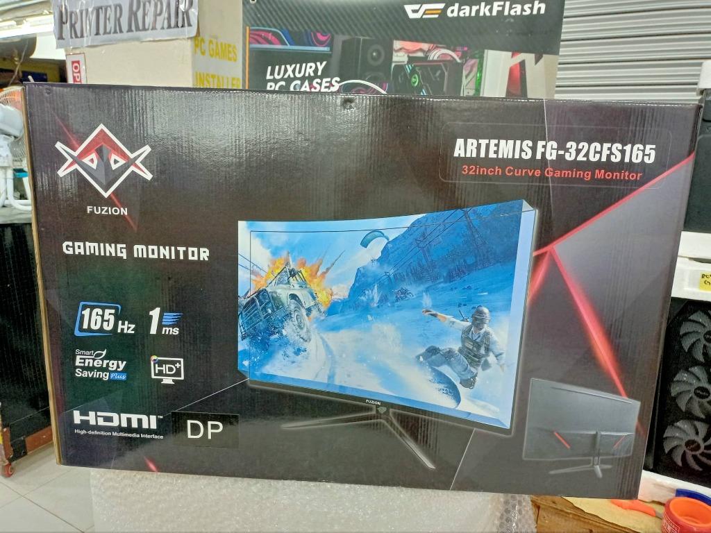 Fuzion FG-32CFS165 32"Frameless Curved 165hz 1MS Led Gaming Monitor ...