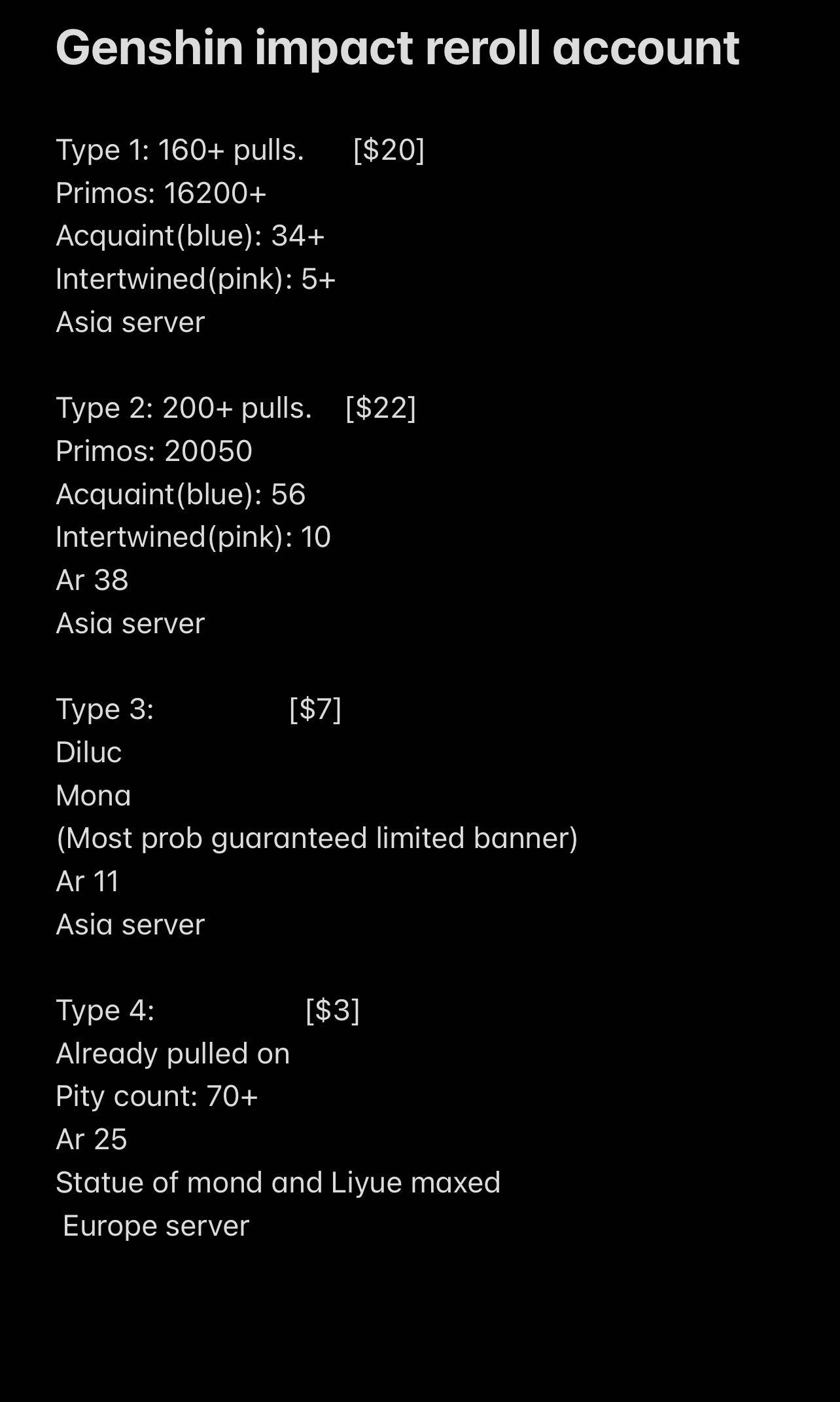 Genshin impact reroll account, Video Gaming, Gaming Accessories, Game ...