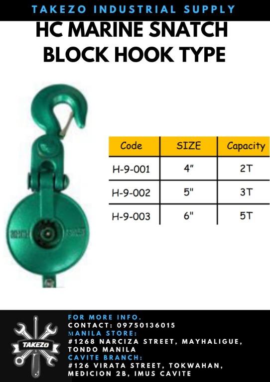HC Marine Snatch Block Hook Type, Commercial & Industrial, Industrial ...