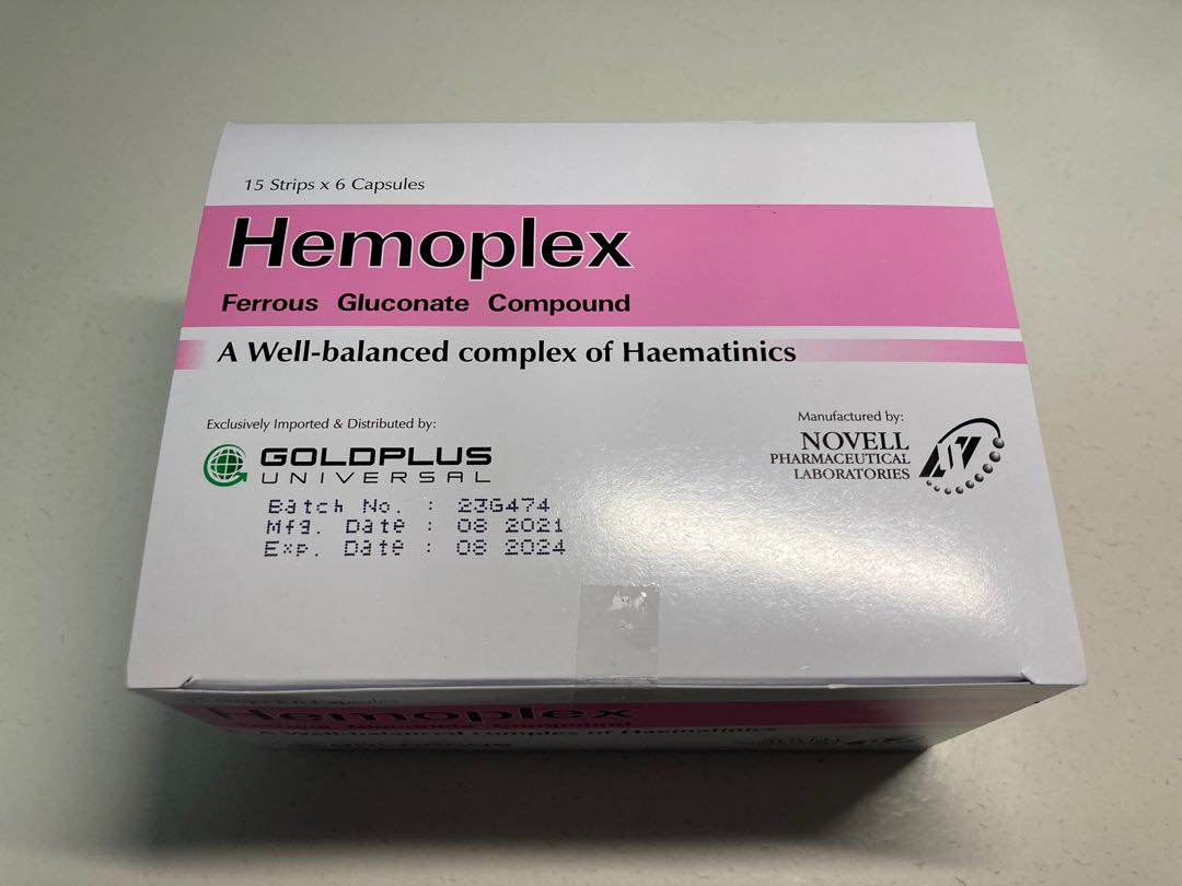 Hemoplex iron supplement (box of 90s), Health & Nutrition, Health ...
