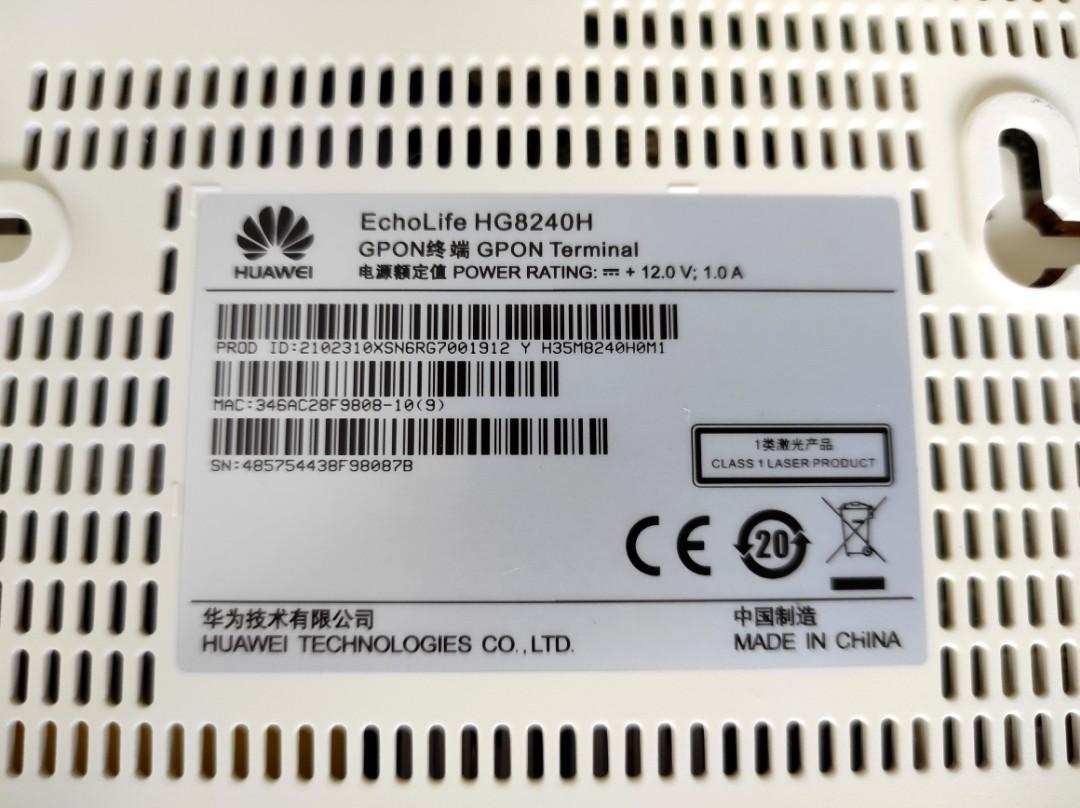 Huawei Echolife HG8240H ONT. fibre optics, network, internet ...
