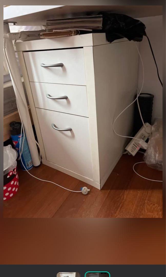 IKEA drawer storage cabinet under desk, Furniture & Home Living ...