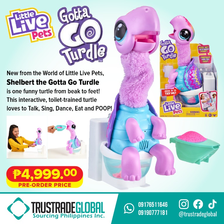 Little Live Pets - Gotta Go Turdle | Interactive Plush Rainbow Turtle ...