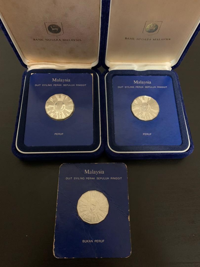 Malaysia 10 ringgit silver proof coin 2pcs ,1pcs 10 ringgit silver coin ...