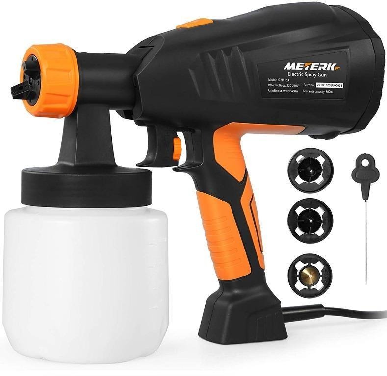 Meterk Electric Spray Gun 400W Advanced Handheld Paint Gun with 3 Spray ...