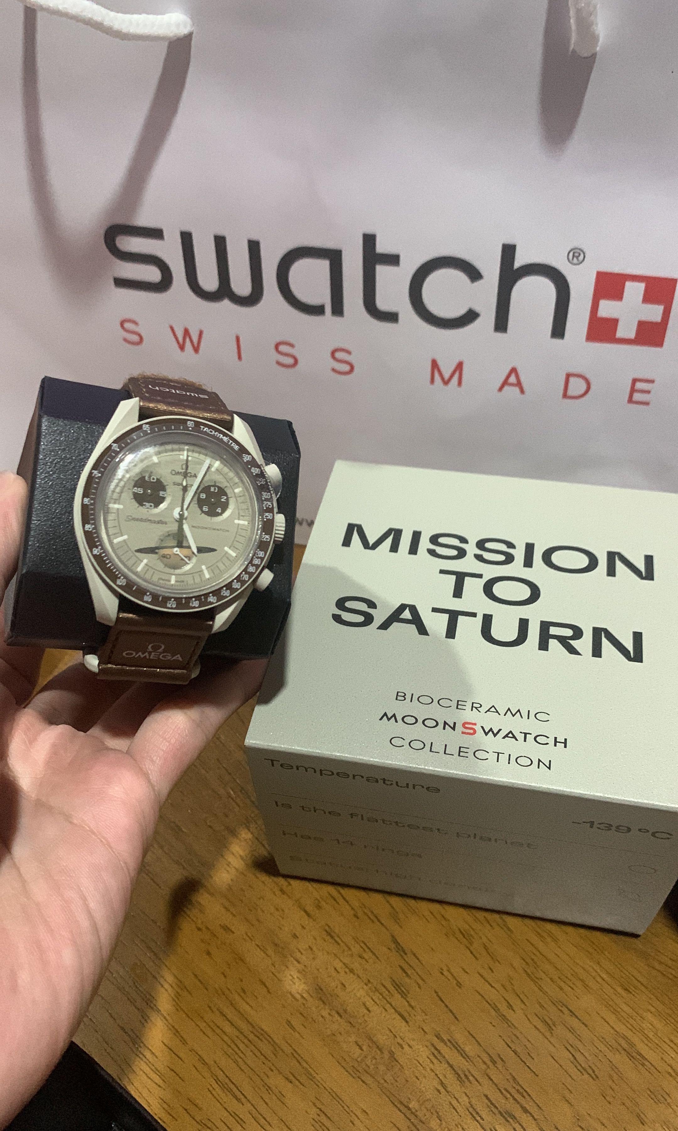 (Mission to Saturn) Swatch x Omega Bioceramic Moonswatch, Luxury ...