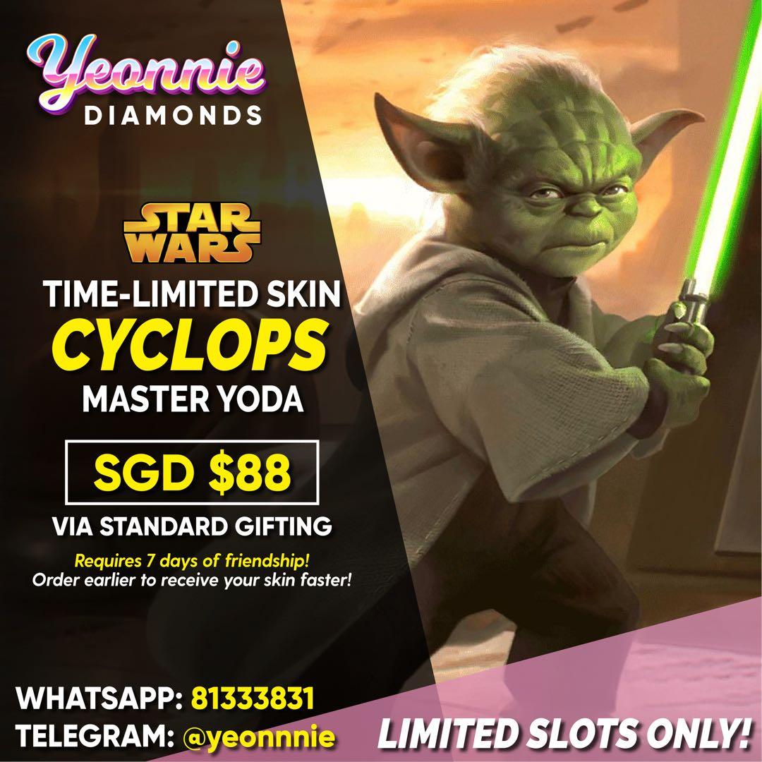 MLBB CYCLOPS STAR WARS SKIN - MASTER YODA, Video Gaming, Gaming ...