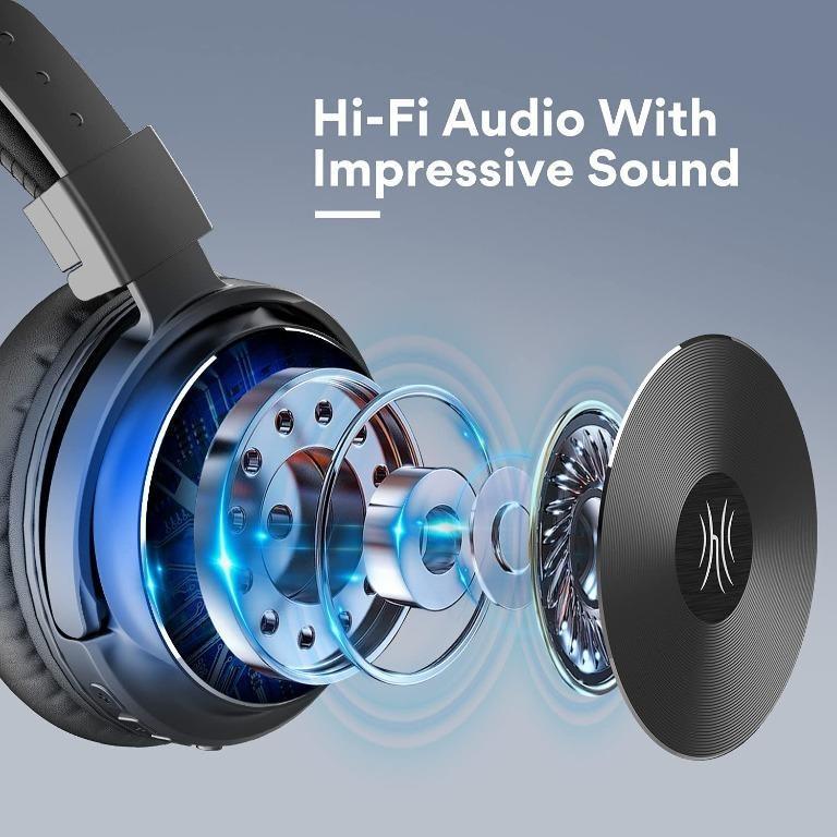 OneOdio A11 Bluetooth Headphones, Wireless Headphones with EQ Bass Up ...