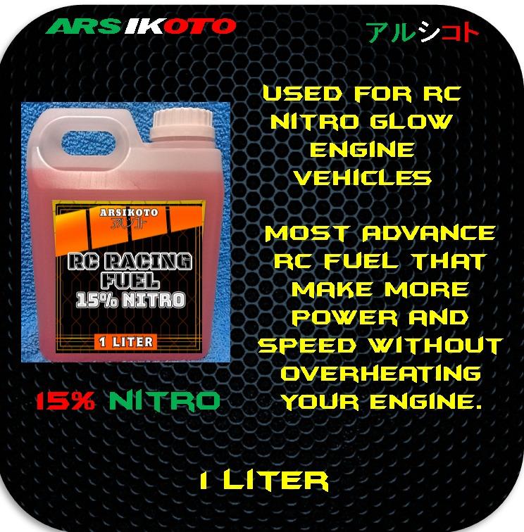 RC RACING FUEL - 15% NITRO 1 LITER FOR RADIO CONTROLLED VEHICLE GLOW ...
