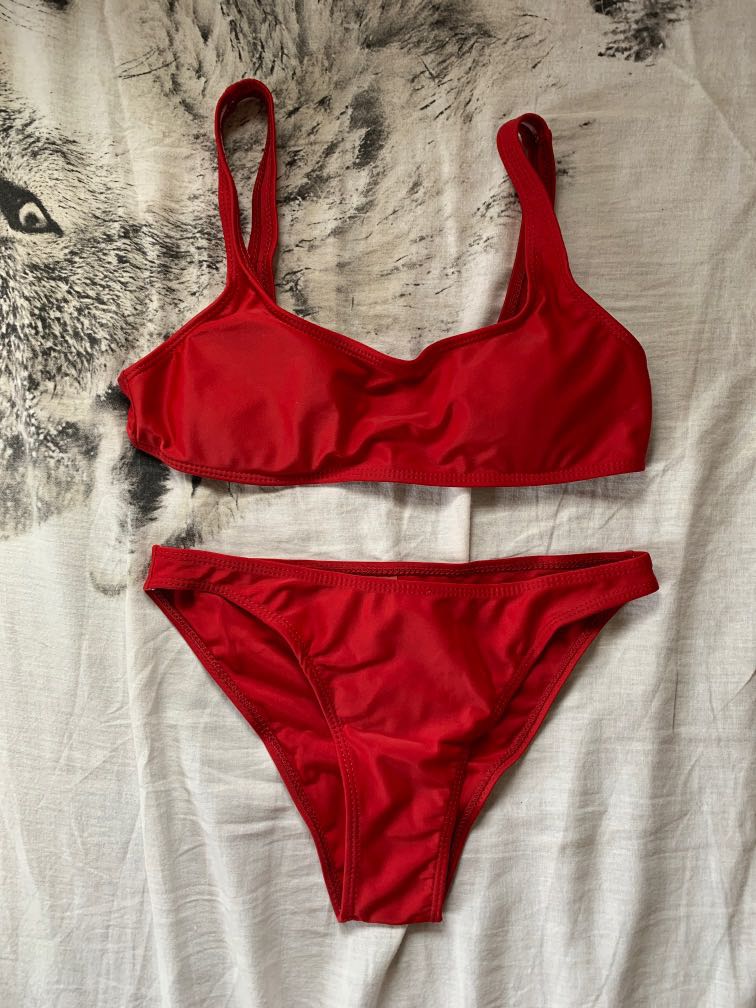 Red Bikini, Women's Fashion, Swimwear, Bikinis & Swimsuits on Carousell