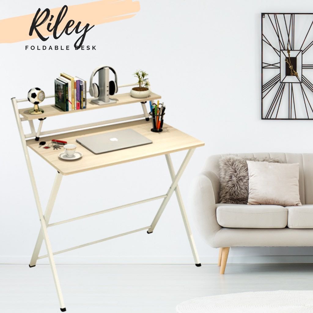 Riley Wooden Maple Folding Study Table Furniture / BTO / HOME/ REVAMP ...