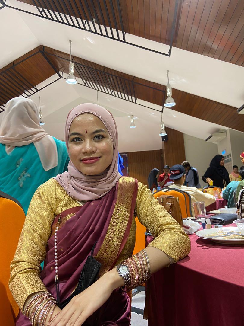 Saree one set complete with accessory, Women's Fashion, Muslimah ...