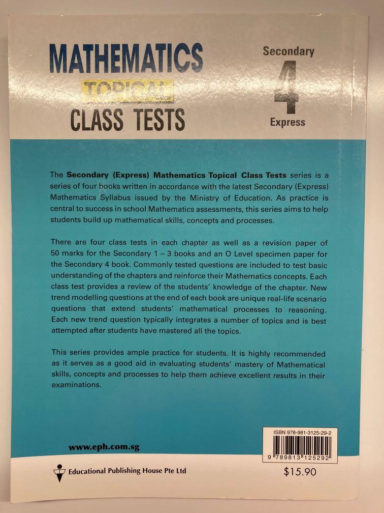 Secondary 4 Mathematics Topical Assessment Book, Hobbies & Toys, Books ...