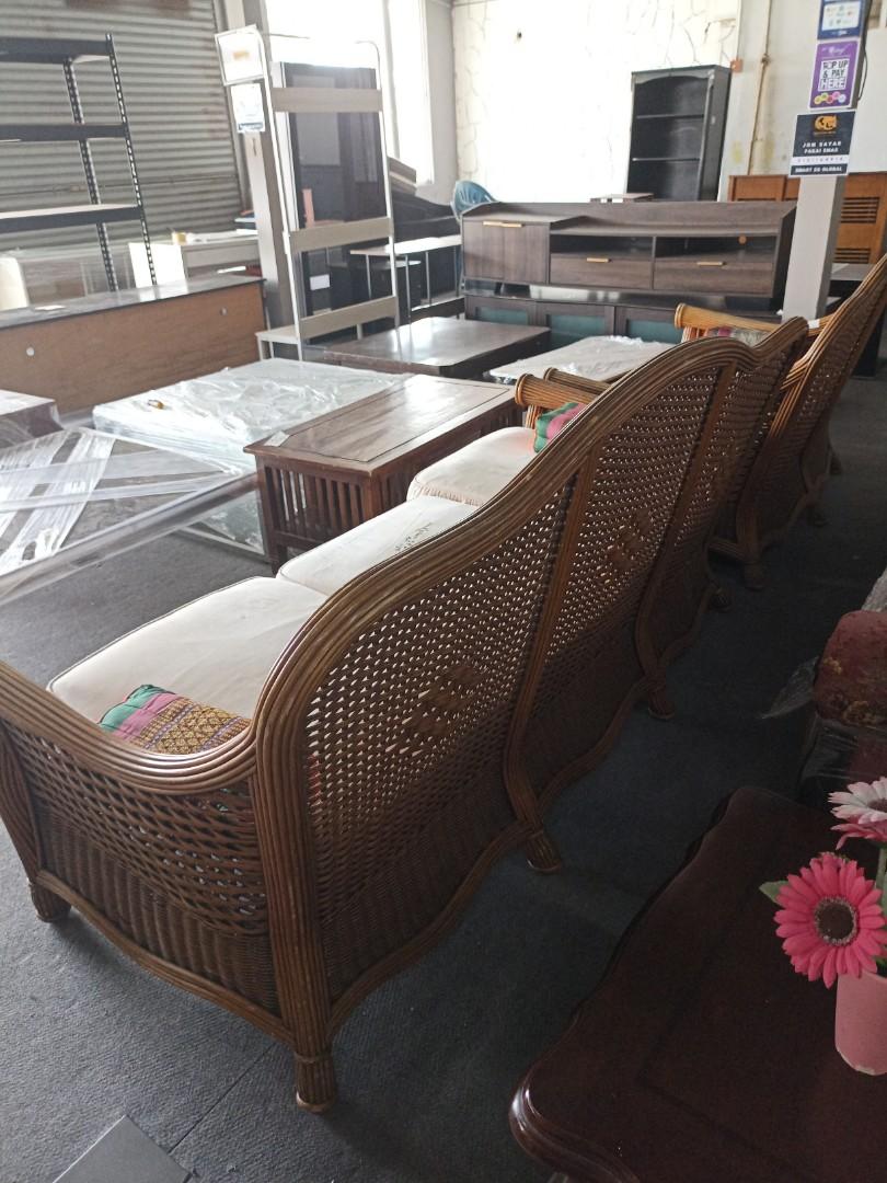 SOFA ROTAN 3+2 SEATER, Furniture & Home Living, Furniture, Sofas on ...