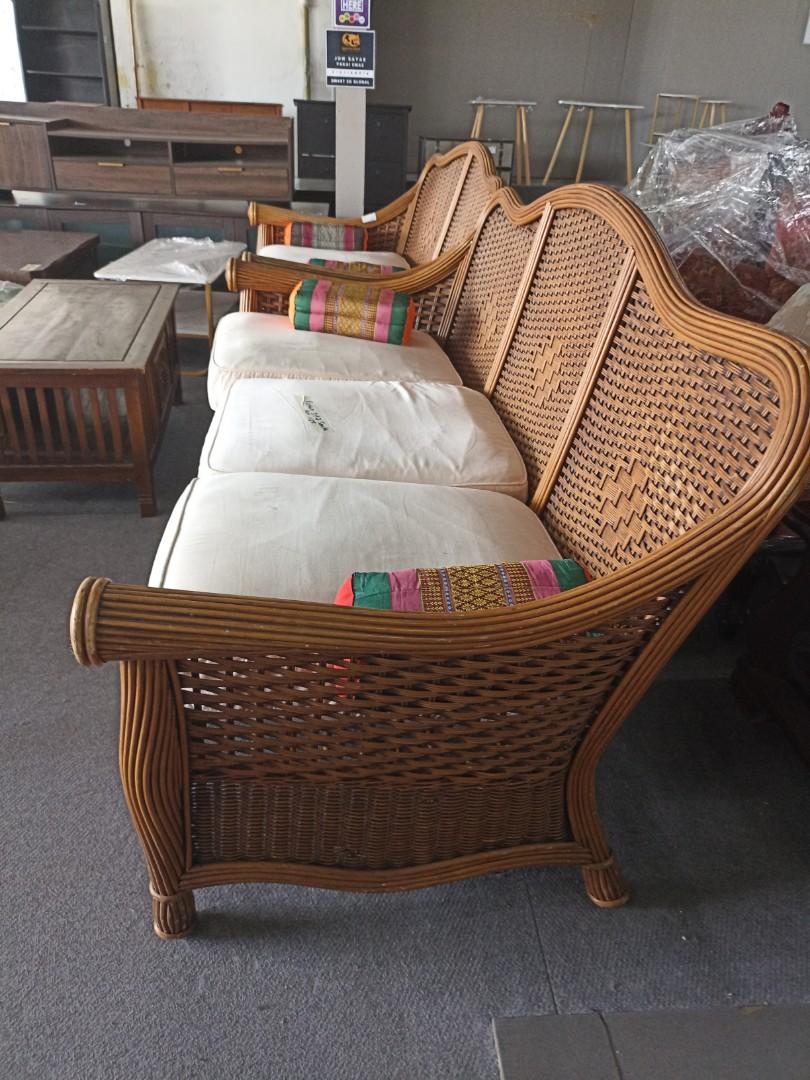 SOFA ROTAN 3+2 SEATER, Furniture & Home Living, Furniture, Sofas on ...