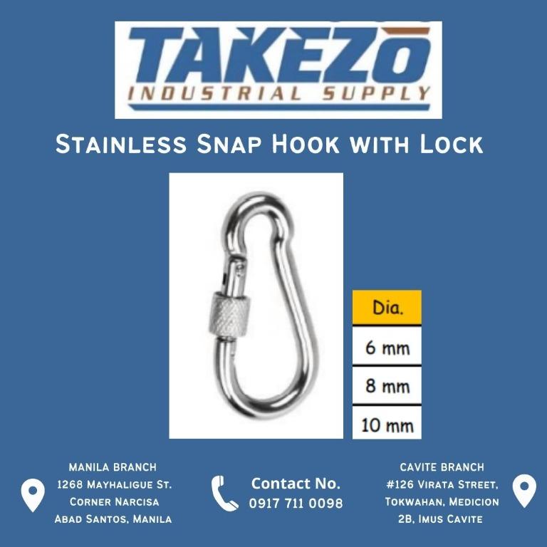 Stainless Snap Hook w/ Lock, Commercial & Industrial, Construction ...
